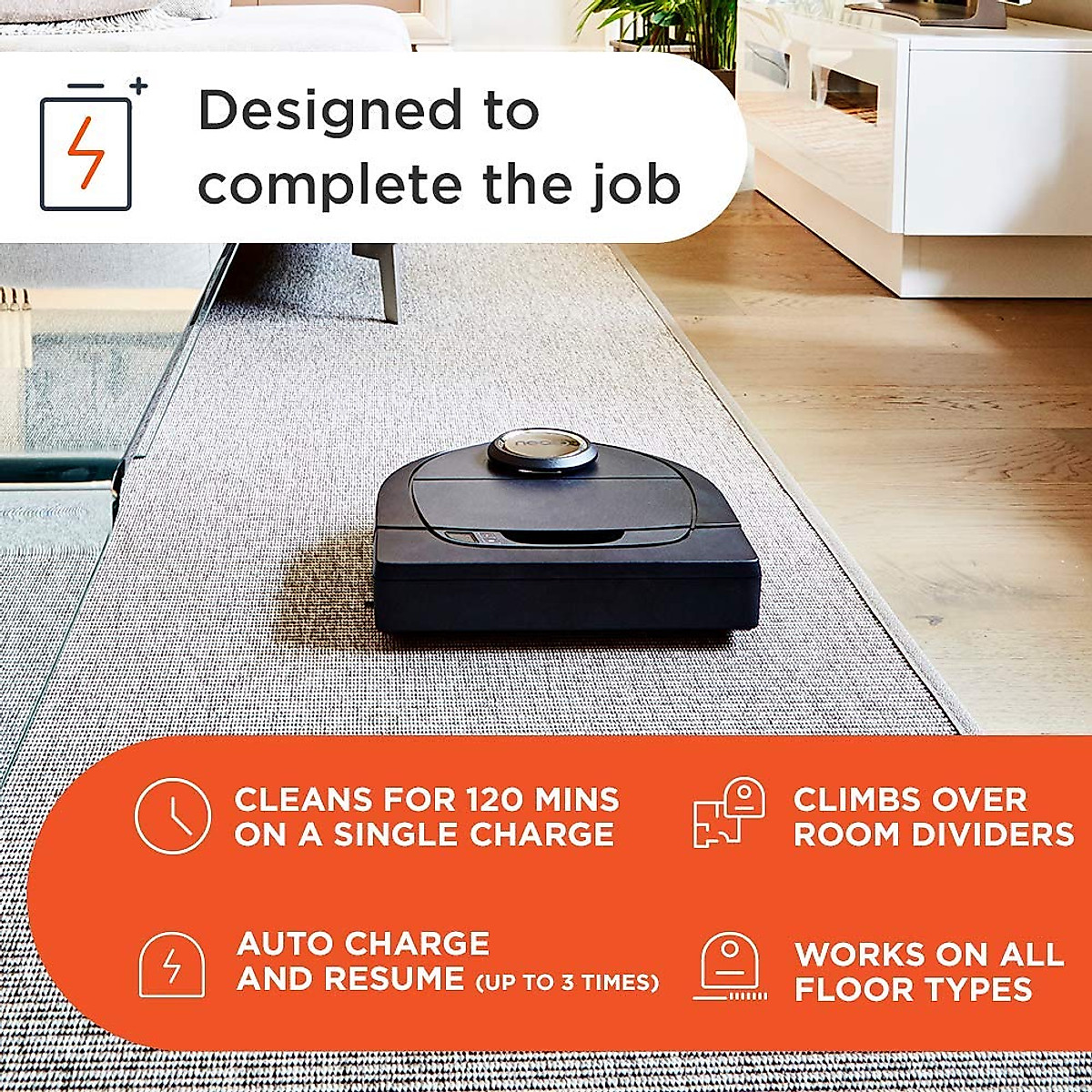 Neato Robotics Botvac D7 Connected Robot Vacuum - Laser Navigation, Wi-Fi Connectivity, Ideal for Corners, Pet Hair, Carpets & Hard Floors