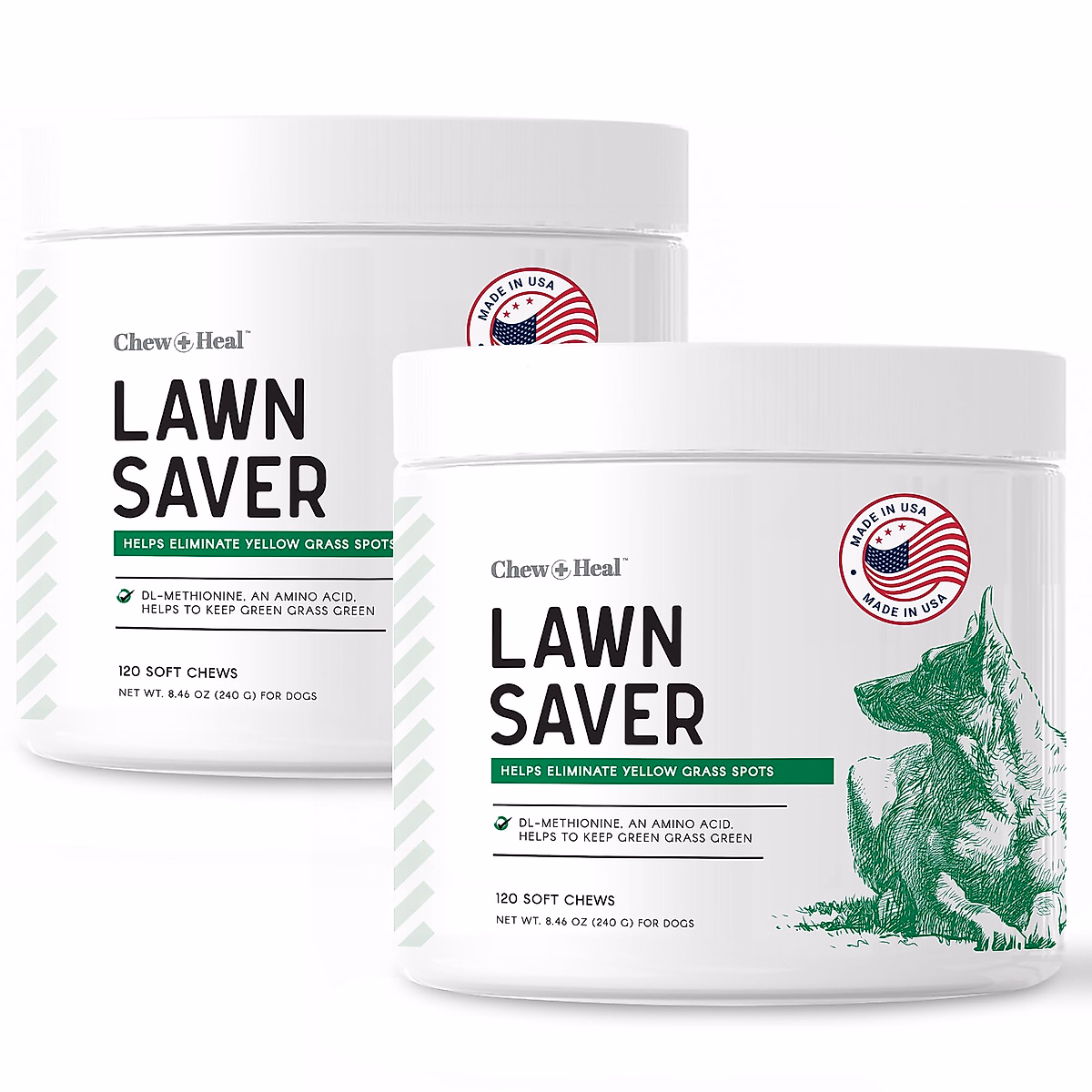 Green Grass Lawn Saver, Dog Urine Neutrelizer, 240 Soft Chews - Reduces Burns and Yellow Spots, Natural Ingredients, Fuss-Free Treatment - Made in The USA