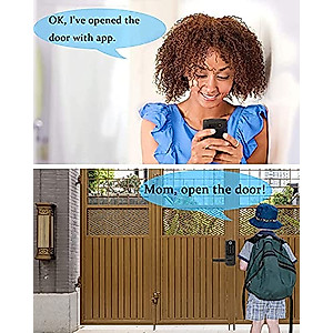 Alexa Door Locks for Front Door, Gimkok 6-in-1 Keyless Front Door Lock Alexa with Reversible Handle for Home, Office, Voice Control, Use APP, IC Card, Anti-peep Code Door Lock Handle (Black)