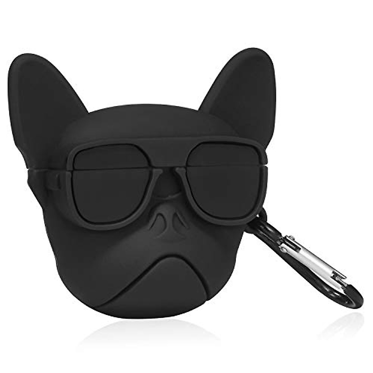 Joyleop(Black Cool Dog) for Airpods Pro 2019/Pro 2 Gen 2022 Case Cover, 3D Cute Cartoon Funny Fun Cool Stylish Animal, Silicone Air pods Character Skin Keychain Accessories Kits for Airpod Pro 2019