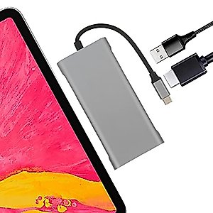USB C Hub Adapter, 10 in 1 USB Hub with 1000M LAN Ethernet 4K HDTV VGA USB 3.0 Port PD Charging Port TF/SD Card Reader Audio Suitable for Laptop and Other USB-C Equipment