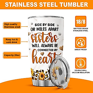 HUBUPU Cups Sisters Soul Tumblers From, Tumbler 20 Oz With Lid And Straw, Sister Gifts, Best Freakin Sister