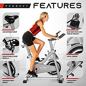 Lanos Exercise Bike, Stationary Bike for Indoor Cycling | The Perfect Exercise Bikes for Home Gym | Indoor Exercise Bike for Men and Women | Stationary Bike | Comfortable Seat Cushion, Silent Belt Drive, iPad Holder