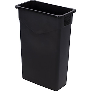 Carlisle FoodService Products 34202303 TrimLine Rectangle Waste Container Trash Can Only, 23 Gallon, Black