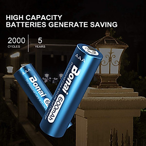 BONAI Solar AAA Rechargeable Batteries 1.2V 600mAh_20 Packs_ Triple AAA NiMH Battery Solar Batteries for Solar Garden Lights for Solar Lights, Garden Lights, Solar Lamp Anti-Leak (AAA 20 Pack)…