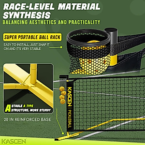 KASCEN Pickleball Net - Pickleball Net for Driveway, 22FT USAPA Portable Pickleball Set with Net, Pickle Ball Net with 4 Pickleballs & Carry Bag, Pickle Ball Net for Outdoor Indoor Court Backyard