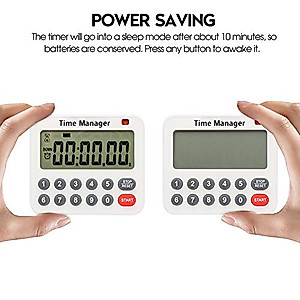 AIMILAR Digital Kitchen Timer - Magnetic Count Up Down Direct Entry Cooking Timer with Loud Alarm, Auto Shut-Off & Memory Function, 99 Hrs 99 Mins 99 Secs, 10 Key Timer for Cooking, Exercise, Games