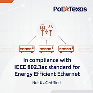 PoE Texas 8 Port PoE Switch - 802.3af/at Power Over Ethernet with 8 PoE+ Ports, 2 LAN Uplink, VLAN & Extender - 120W High Speed Unmanaged Wired Network Switch - Security Camera, Video & More