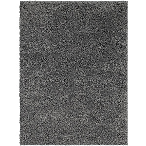 Well Woven Elle Basics | Emerson Shag Charcoal Grey | Textured Area Rug (6'7" x 9'6")