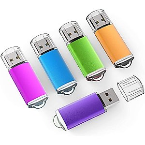 K&ZZ 5 Pack 64GB Flash Drive 64 GB USB Flash Drives USB 2.0 Thumb Drive Gig Zip Drive Stick 64G Flash Memory Stick Jump Drives for PC Laptop, Multicolored