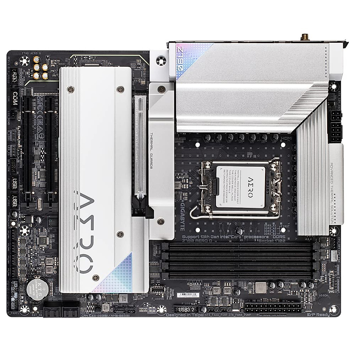 Gigabyte Z790 AERO G Motherboard - Supports Intel Core 14th CPUs, up to 7600MHz DDR5 (OC), 1хPCIe 5.0+4xPCIe 4.0 M.2, Wi-Fi 6E, 2.5GbE LAN, USB 3.2 Gen 2x2