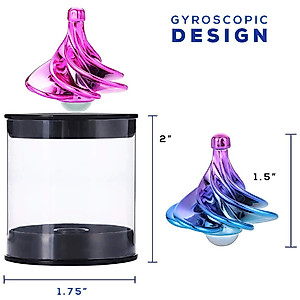 KIDDO KOO Tornado Spinning Tops - New Spinning top for Kids and Adults. A Great Decompression Toy forhome or The Office. Spins with Wind! Our Gyro Tops can Forever Spin (Silver & Gold 2PK)