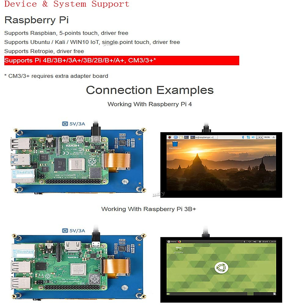 for Raspberry Pi 5inch LCD Capacitive Touch Display Screen 800×480 5inch LCD DSI Interface for Raspberry Pi 4 3 2 Model B B+ A+ Raspbian Retropie Ubuntu Kali WIN10 IoT Driver Free @XYGStudy