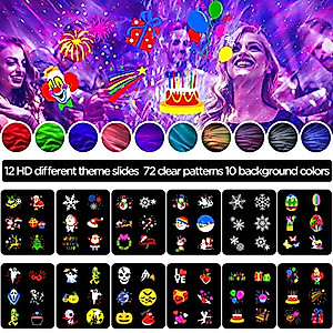 2022 Upgrade Christmas Halloween Snowflake Projector Lights Outdoor Christmas Decorations, 22 HD Slides 3D Ocean Wave Holiday Projector Waterproof with Remote Control for Xmas Indoor Party Yard Garden