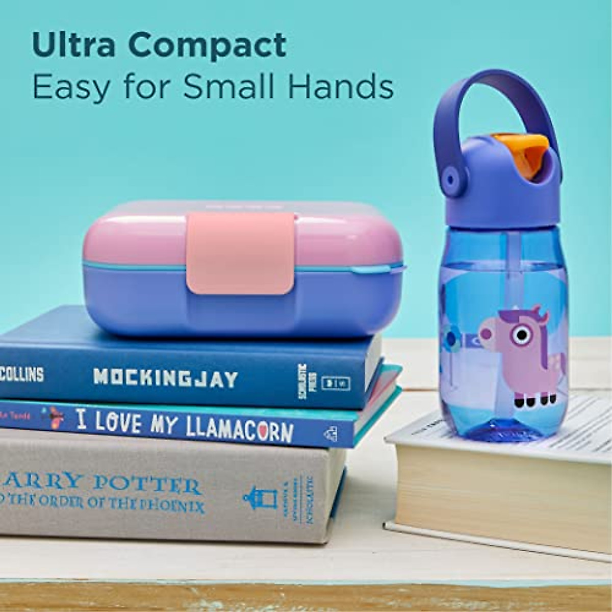 ZOKU - Mini Bento Box for Kids, Stackable, Lightweight, Leakproof, for Children, Kid Friendly Latch, Easy to Clean (Bento Jr) (Pink)