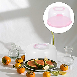 DOITOOL 1pc Plastic Cake Box Cake Food Container Pink Paper Cups Kids Travel Tray Cake Server Cake Storage Cover Mini Cake Tray Food Display Box Child