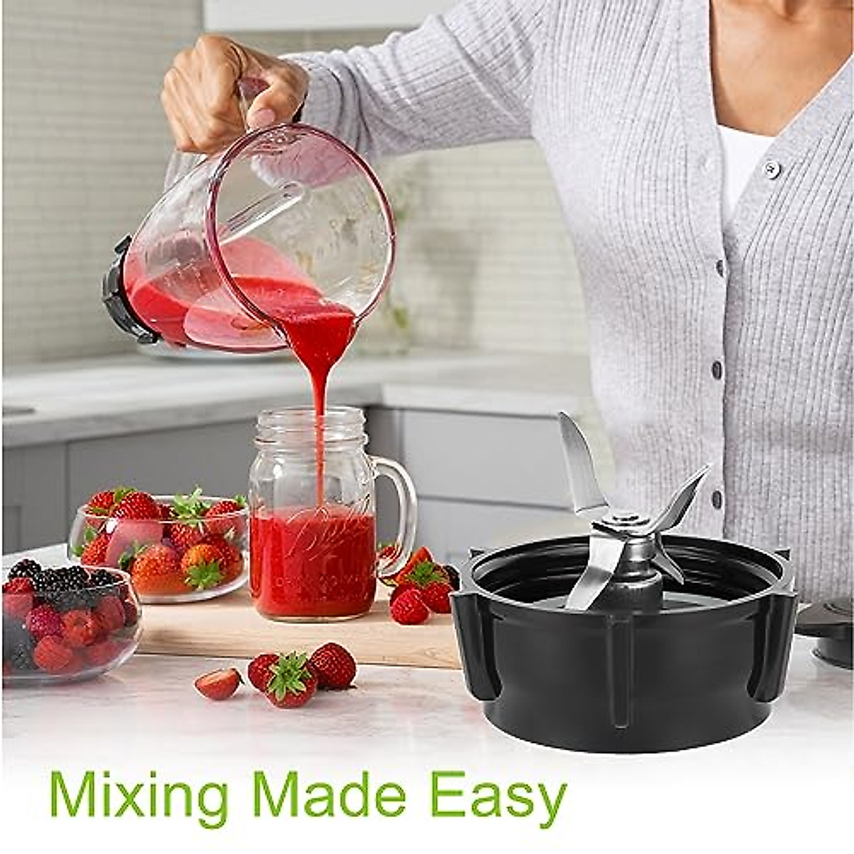 Blender Replacement Parts Compatible with Oster Blender Ice Blades ABS Plastics Base Stainless Steel Ice Blade and 2 Rubber O Ring Seal Gasket, Compatible with Oster Osterizer Blender Accessories