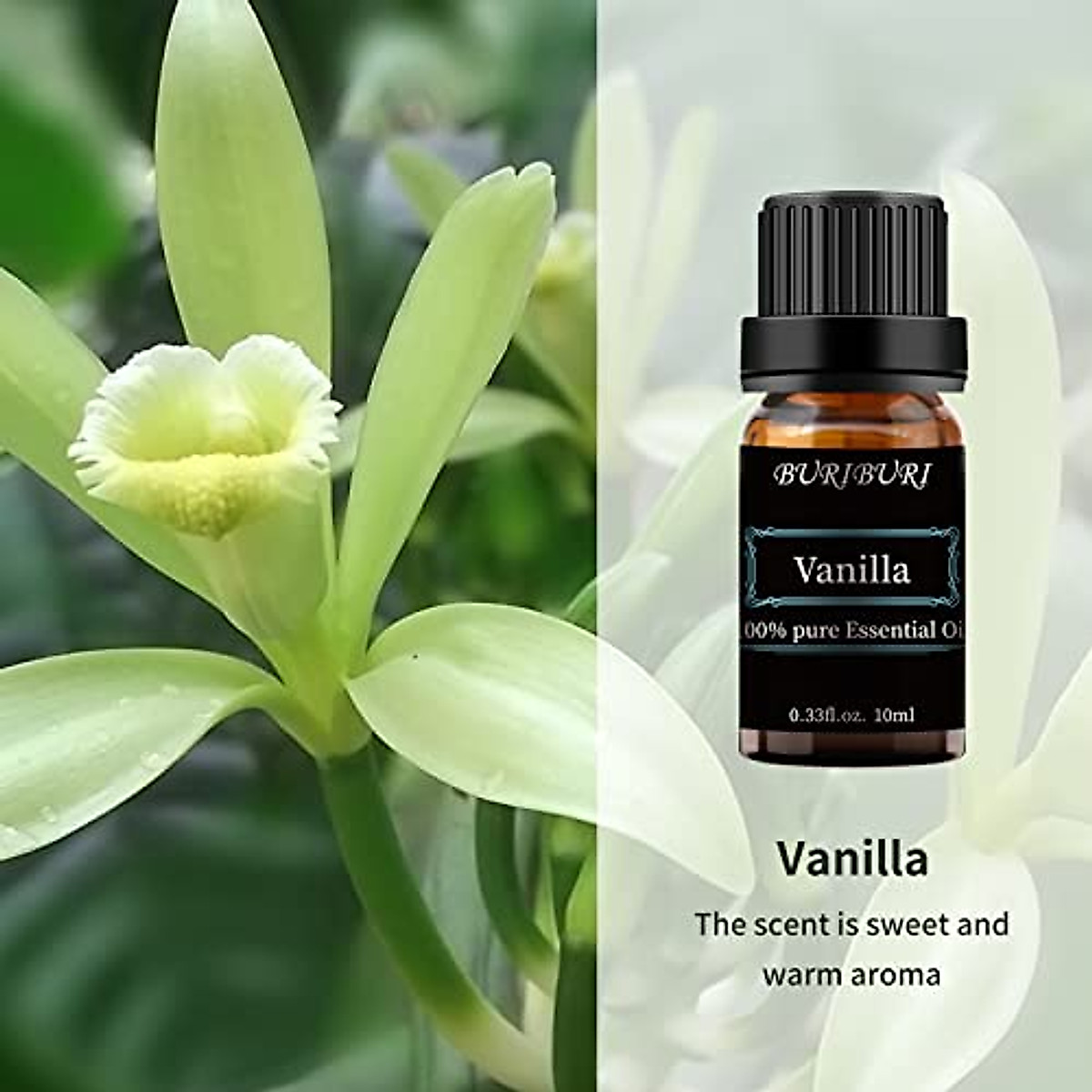 2pcs Vanilla Essential Oils for Massage, Diffuser, Humidifier - 100% Pure Fragrance Oil 10ML