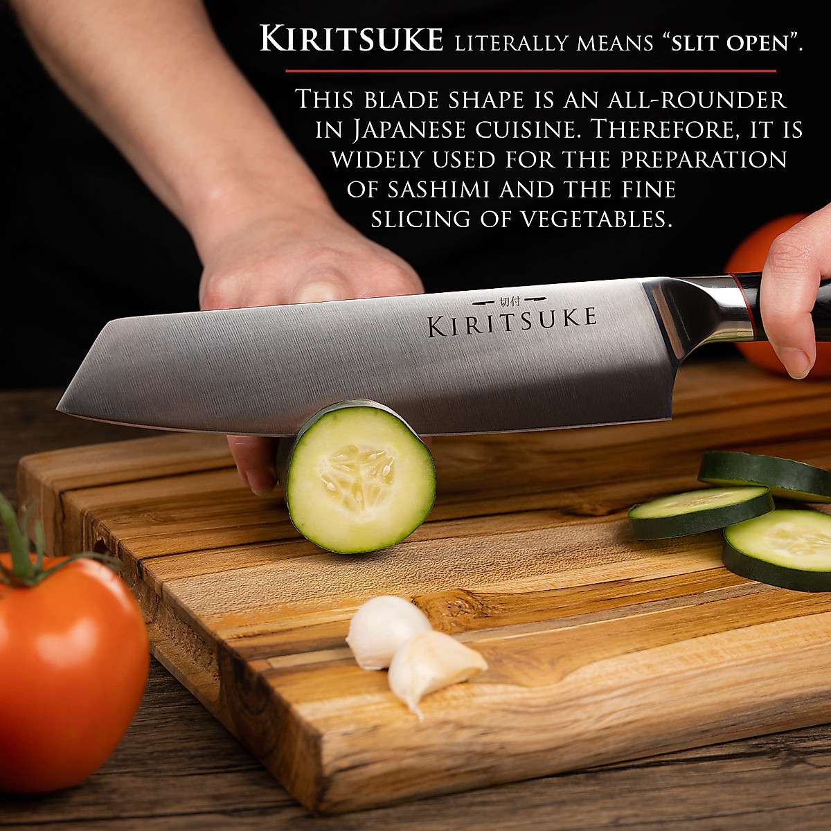 Professional Chef Knife - Kiritsuke 8 Inch Kitchen Knife - Premium Ergonomic Ultra Sharp High Carbon German Stainless Steel - Pakkawood Handle Chef's Knives