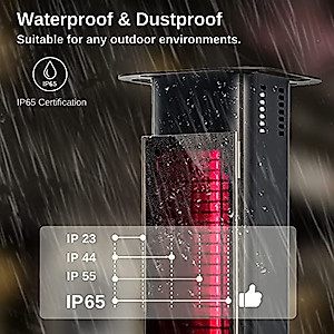 EAST OAK Patio Heater, 1500W Infrared Electric Heater, Portable Premium Tower Outdoor Heater with Nanocrystal Glass, IP65 Waterproof and Tip-over & Overheating Protection, 3 Heat Settings