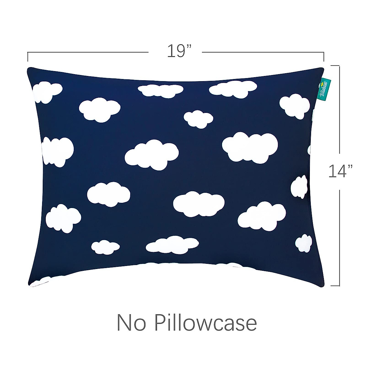 Toddler Pillow for Sleeping, Kid Pillow 14" x 19" for Small Travel Bed, Nap Pillow for Crib, Soft & Skin-Friendly Small Pillows for Sleeping, Toddler Use Only, Age 2 to 5, 2 Pack (Navy Cloud)