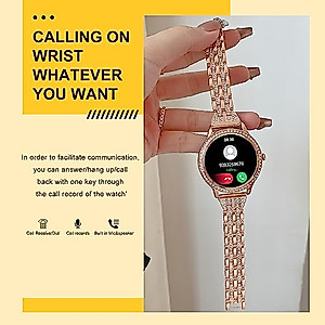 soinfo Smart Watch for Women with Answer/Make Call, Bluetooth Smartwatch for Android iOS Phones Blood Pressure Watch Sport Fitness Watch Waterproof Activity Tracker with Heart Rate Sleep Monito
