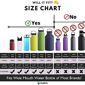 Spout Lid for Wide Mouth Water Bottles, Auto Flip Lid for Wide Mouth 18, 20, 32, 40, 64oz, Great Spout Compatible with Takeya, Leak Proof (3Pack) Sports & Outdoors