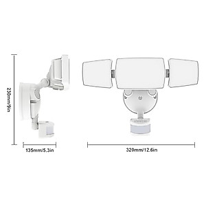 USTELLAR 2 Pack 50W Smart Outdoor LED Security Light Tunable White 2700K-6500K Motion Sensor Exterior WiFi Flood Light Fixture Alexa Warm Wired Floodlight Google Outside Spotlight House Yard Garage