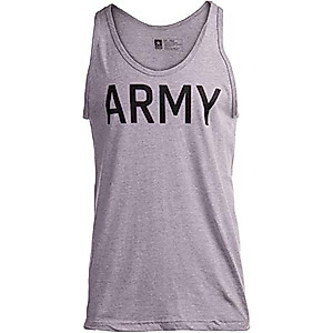 Army PT Style Tank Top | U.S. Military Physical Training Infantry Workout Sleeveless Work Out Shirt, Grey-(TankGRY,L)