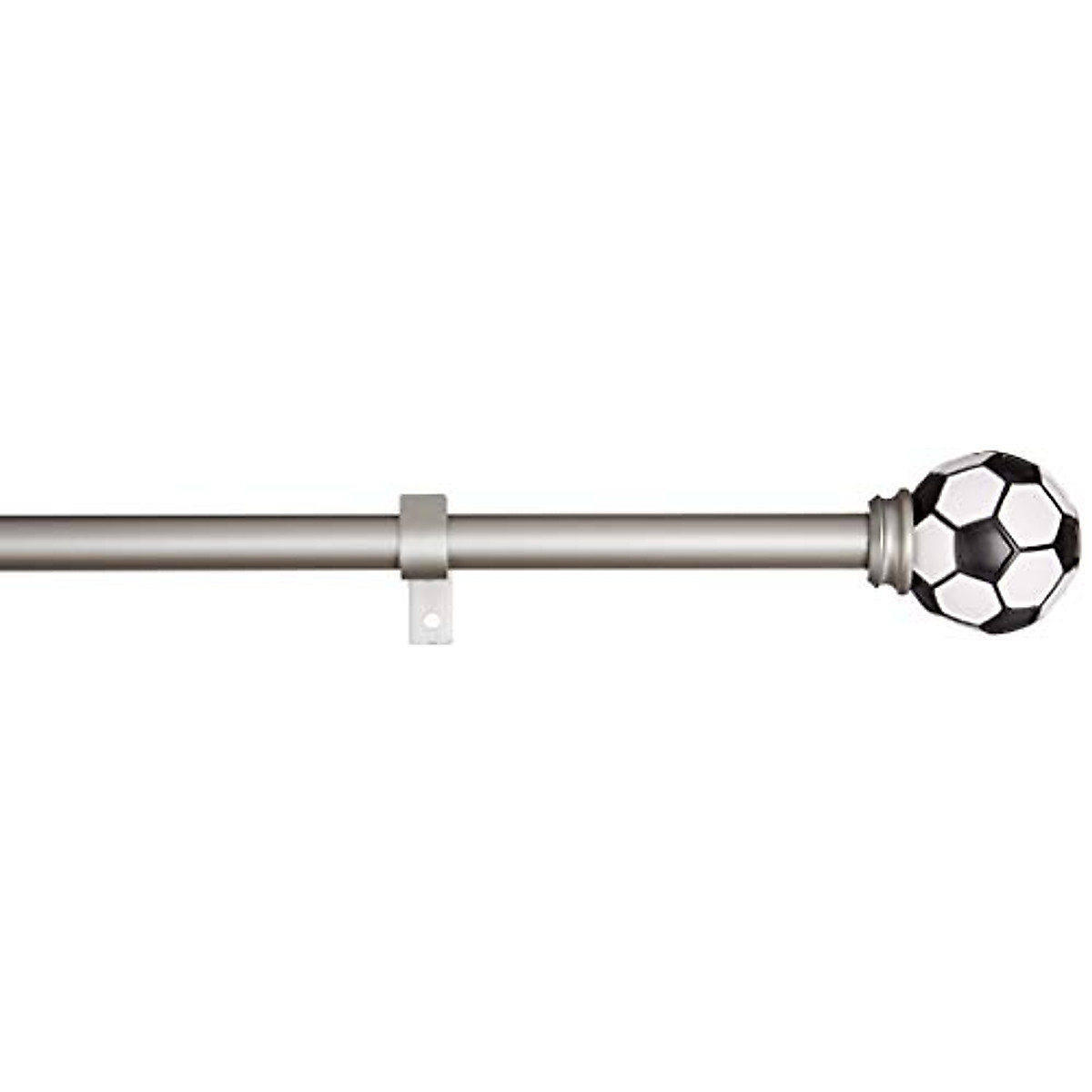 Amazon Basics Decorative 5/8" Curtain Rod with Soccer Ball Finials, 48"-86"