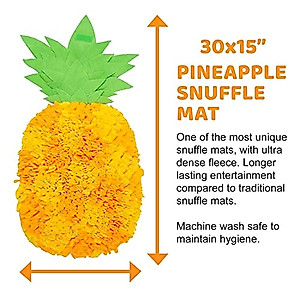 Downtown Pet Supply - Pineapple Snuffle Mat for Dogs - Chenille Microfiber Mat & Interactive Dog Toy - Slow Dog Treat Dispenser - Washer Safe - 30 x 15 in