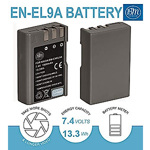 BM Premium EN-EL9, EN-EL9A Battery for Nikon D5000, D3000, D60, D40x & D40 Digital SLR Camera