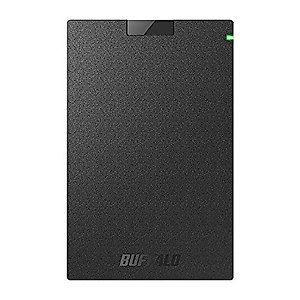 バッファロー Buffalo SSD-PG1.9U3-B/NL USB 3.1 Gen1 Portable SSD, 1.9TB, Made in Japan, PS5/PS4 (Manufacturer Operation Confirmed), Impact Resistant, Connector Protection Mechanism