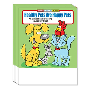 ZOCO - Healthy Pets are Happy Pets - Kids Coloring Books (50 Bulk Pack, Without Crayons) - Love Animals, Furry Friends - Vet, Pet Store Handout - Games, Puzzles, Activities for Kids