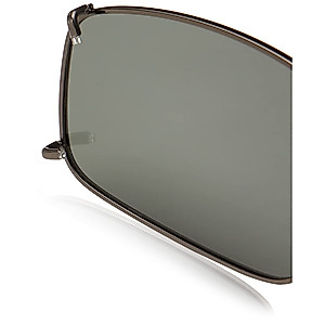 Dioptics Solar Shield 19 REC Clip On Sunglasses Polarized Rectangular, Gunmetal, 54 mm
