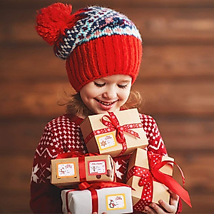 LOKIPA Christmas Self Adhesive Gift Tag Stickers, 120 Pieces Xmas Present Name Labels for Gifts