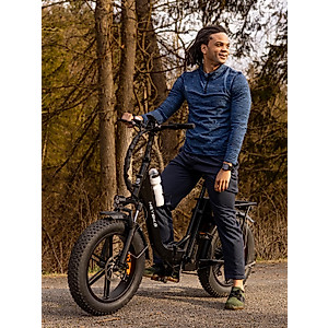 Heybike Ranger Electric Bike for Adults, Peak 1400W Upgraded Motor Ebike, 28MPH [20" Fat Tire All-Terrain] 600Wh Removable Battery Folding Step-Thru Moped E Bike with Front Suspension
