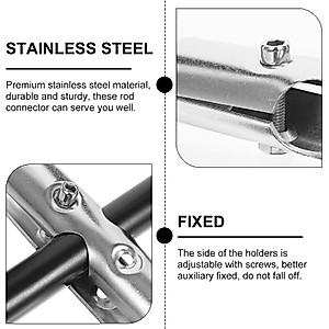 TEHAUX Corner Shelves Corner Shelves Closet Rod Connector Bars, Window Curtain Rod Corner Connector Stainless Steel Closet Pole Pipe End Connectors for Closet (2 Sets,) Display Shelf Display Shelf