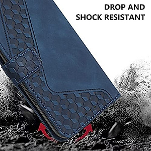 AMAAE Smartphone Flip Cases Wallet Case for Oppo Reno 6 Pro 5G, Vintage PU Leather Phone Case Magnetic Flip Folio Leather Case Credit Card Holder Kickstand Shockproof Case Flip Cases (Color : Blue)