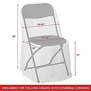 Lann's Linens 10 pcs White Polyester Folding Chair Covers for Wedding, Party, and Banquet - Elegant Cloth Slipcovers