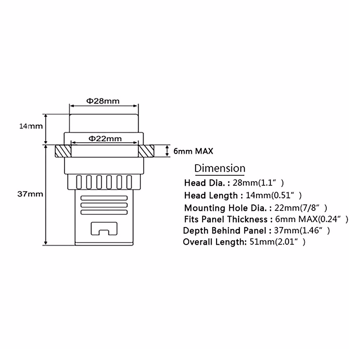 RESALET Indicator Lights AC/DC 24V, Red+Green+Blue+Yellow+White LED, 22mm Panel Mount, for Electrical Control Panel, HVAC, DIY Projects 10Pcs