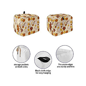 Toaster Dust Cover for Kitchen 2 Slice, Fall Thanksgiving Orange Maple Leaves Texture Bread Maker Cover Toasters Covers for Fingerprint Protector Washable Kitchen Small Appliance Cover (12x7.5x8in)