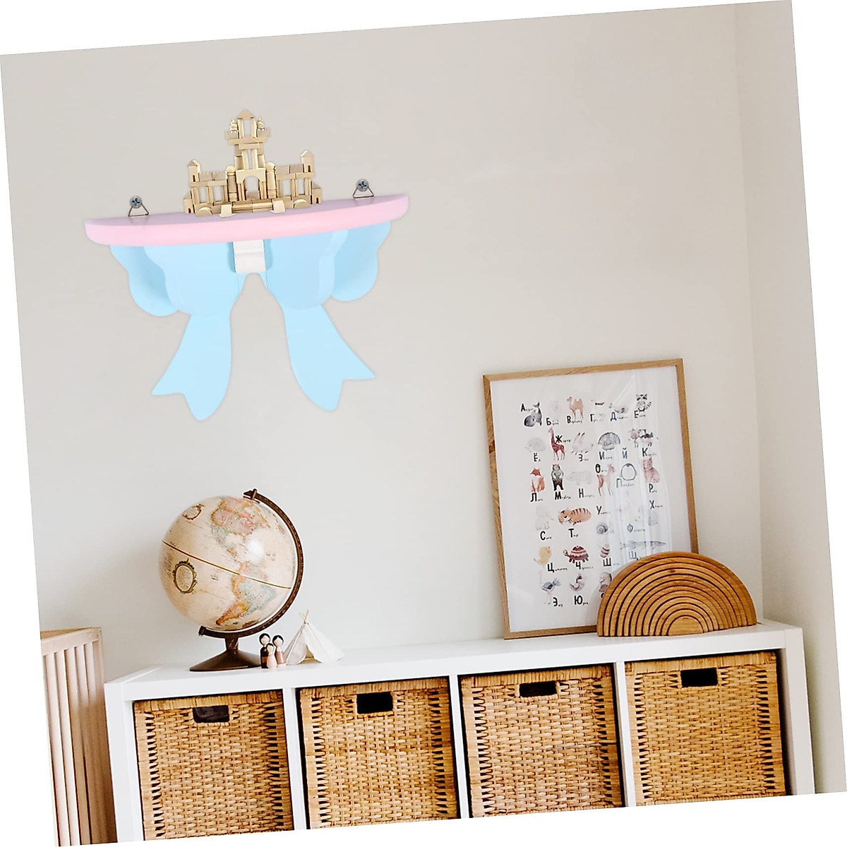 CORHAD 1pc Bow Tie Rack Office Decor Wall Shelf Bowknot Bedroom Shelf Floating Shelves Nursery Decor Office Shelving Kids Bookshelf Semi Wooden Small Bookshelf Child