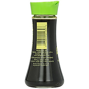 Yamasa Soy Sauce, Naturally Brewed Less Salt Low Sodium Preservative Free in Glass Dispenser, 5 fl oz (Pack of 1)