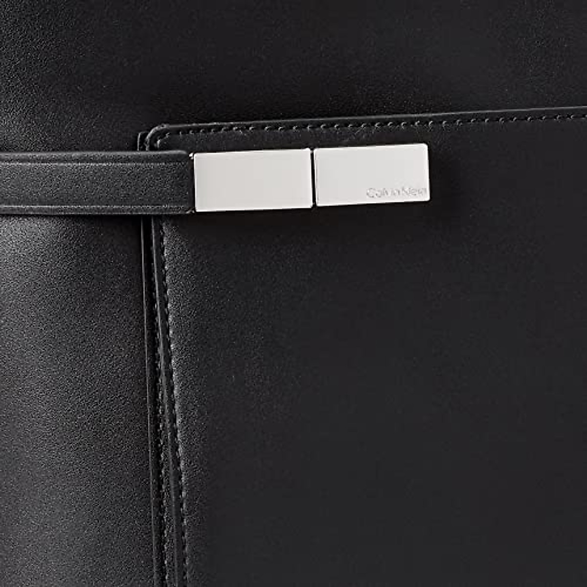 Calvin Klein Jade Tailored Tote, Black/Silver,One Size