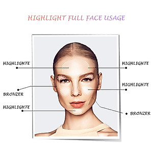 LSxia Highlighter Makeup Palette Shimmer Contour Palette Powder for Brighten Face Contour Gold Cheek Highlight Makeup,Long Lasting Highlighter Powder with Mirror for Illuminator Makeup(CHAMPAGNE GOLD)