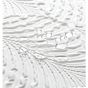 Gibelle White Shower Curtain for Bathroom, 3D Embossed Textured Fabric Shower Curtain, Modern Farmhouse Chic Soft Cloth Shower Curtain Set with Hooks, 72x72