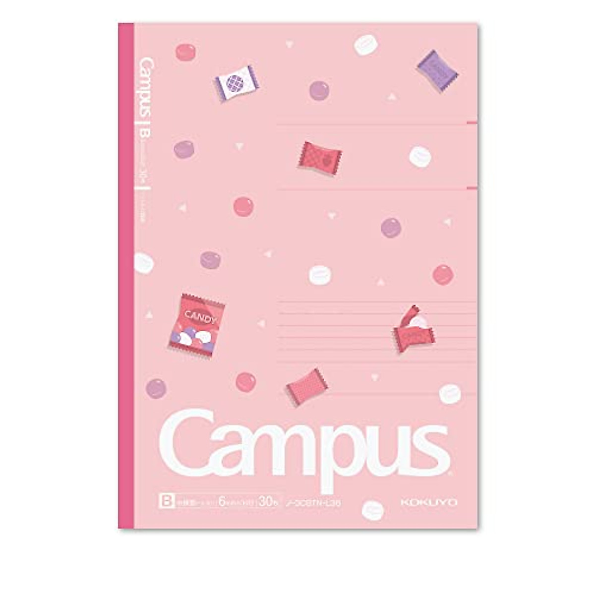 KOKUYO Composition Notebooks, 5 Pack Campus Semi-B5 Comp Book with Dot B 6mm Ruled, 30 Sheets, School Lined Notebook in Snack Motif, Journal Notebook for Women Work Study Note Taking (NO-3CBTN-L36X5)