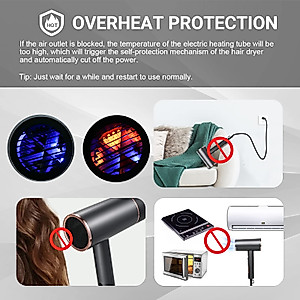 Bestauty Blow Dryer, Travel Hair Dryer Ion HairDryer with Diffuser Low Noise Stylish Appearance, Lightweight Hair Dryer for Home, Salon and Travel (Rose Gold)