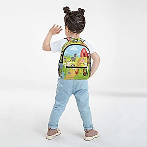 KiuLoam Farm Animals Kids Backpacks For Toddler Boys And Girls Preschool Backpack With Chest Strap 12 Inch